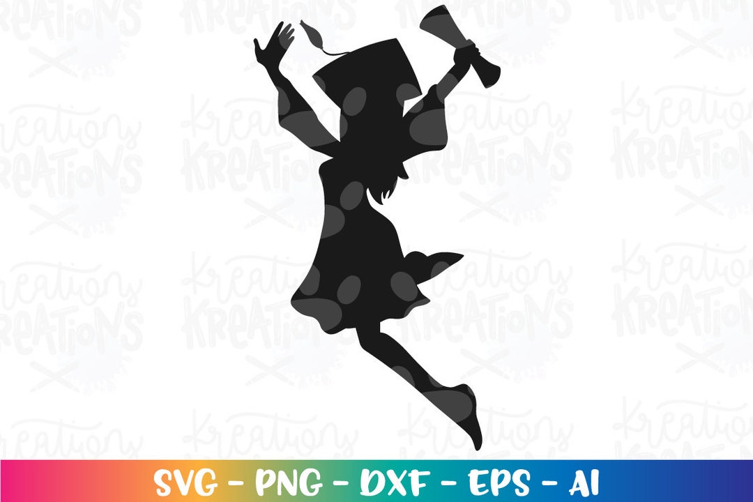 Grad Girl Clipart SVG Graduation Girl Grad Silhouette Gift Cut Cutting ...