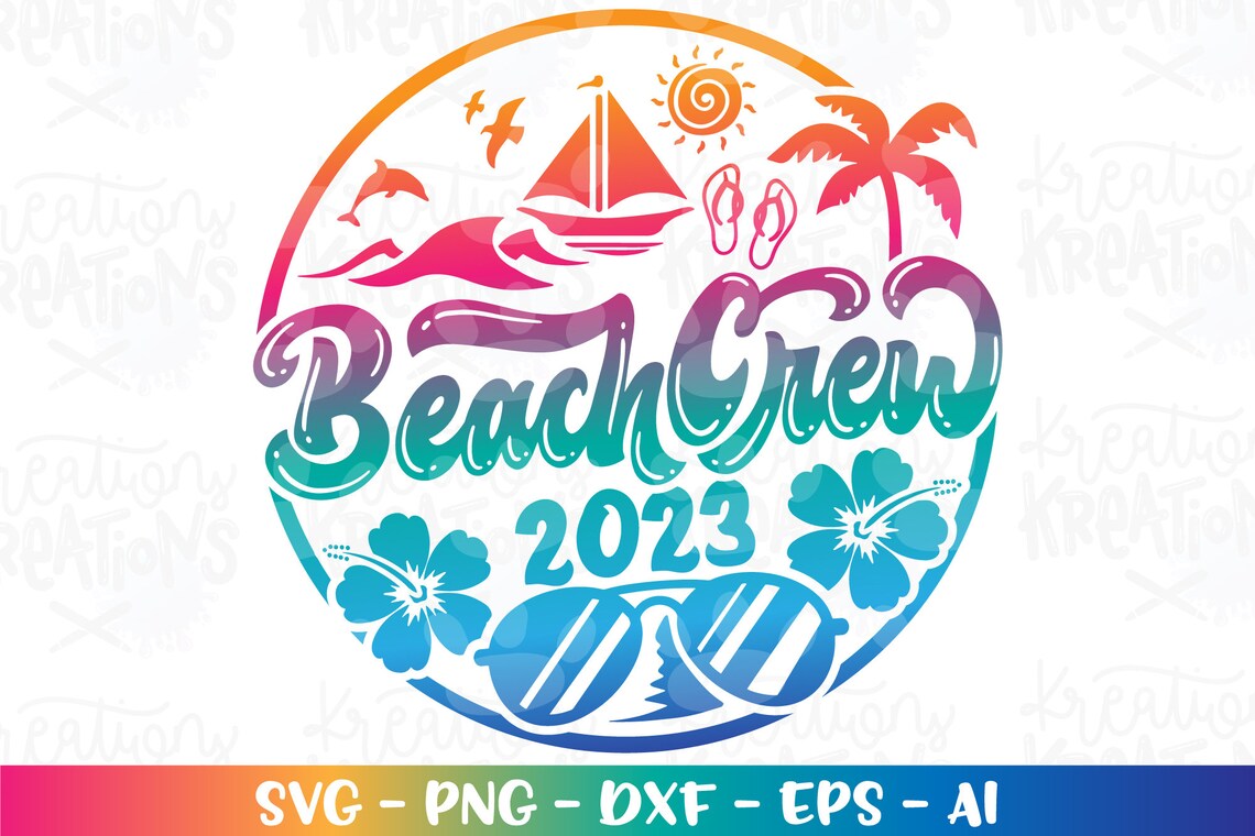 Beach Crew Svg Palm Trees Svg Beach Sunglasses Beach Summer - Etsy