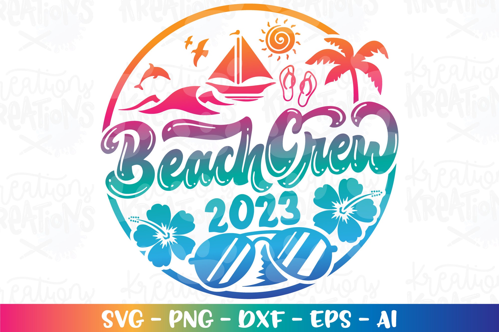 Beach Crew Svg Palm Trees Svg Beach Sunglasses Beach Summer - Etsy