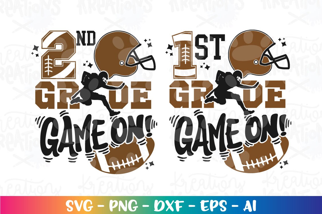 Back to School Bundle SVG Football Game On! 1st-6th Grade First Day of ...