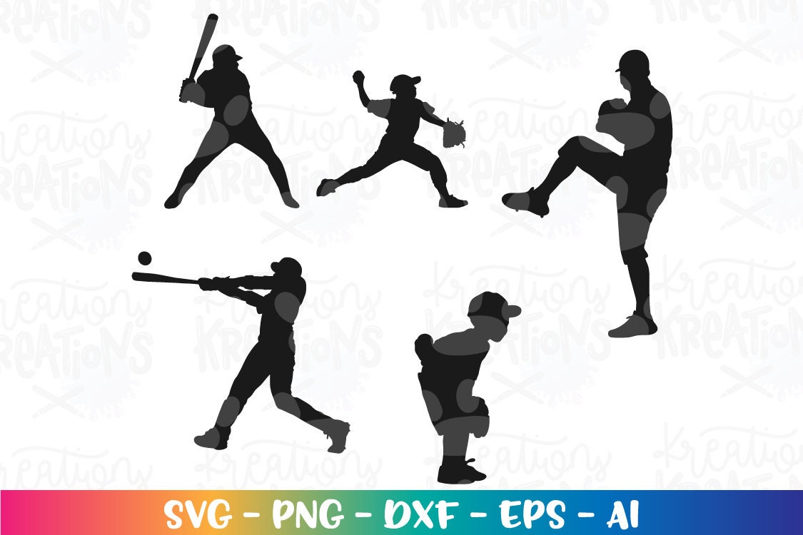 Baseball Silhouette Svg Young Boy Pitcher Cut Files Swinging - Etsy
