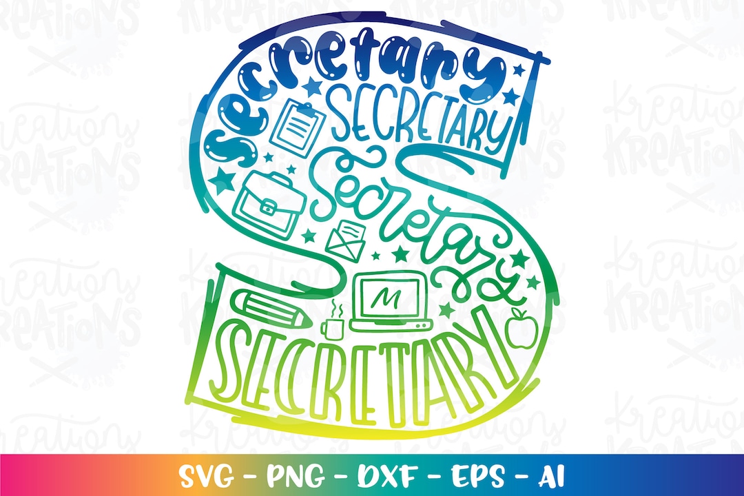 Back to School Svg School Secretary Svg Hand Lettered Color Kids Girl ...