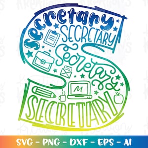 Back to School Svg School Secretary Svg Hand Lettered Color Kids Girl ...