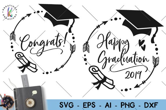 Circle arrow graduation monogram frame SVG graduation frame | Etsy