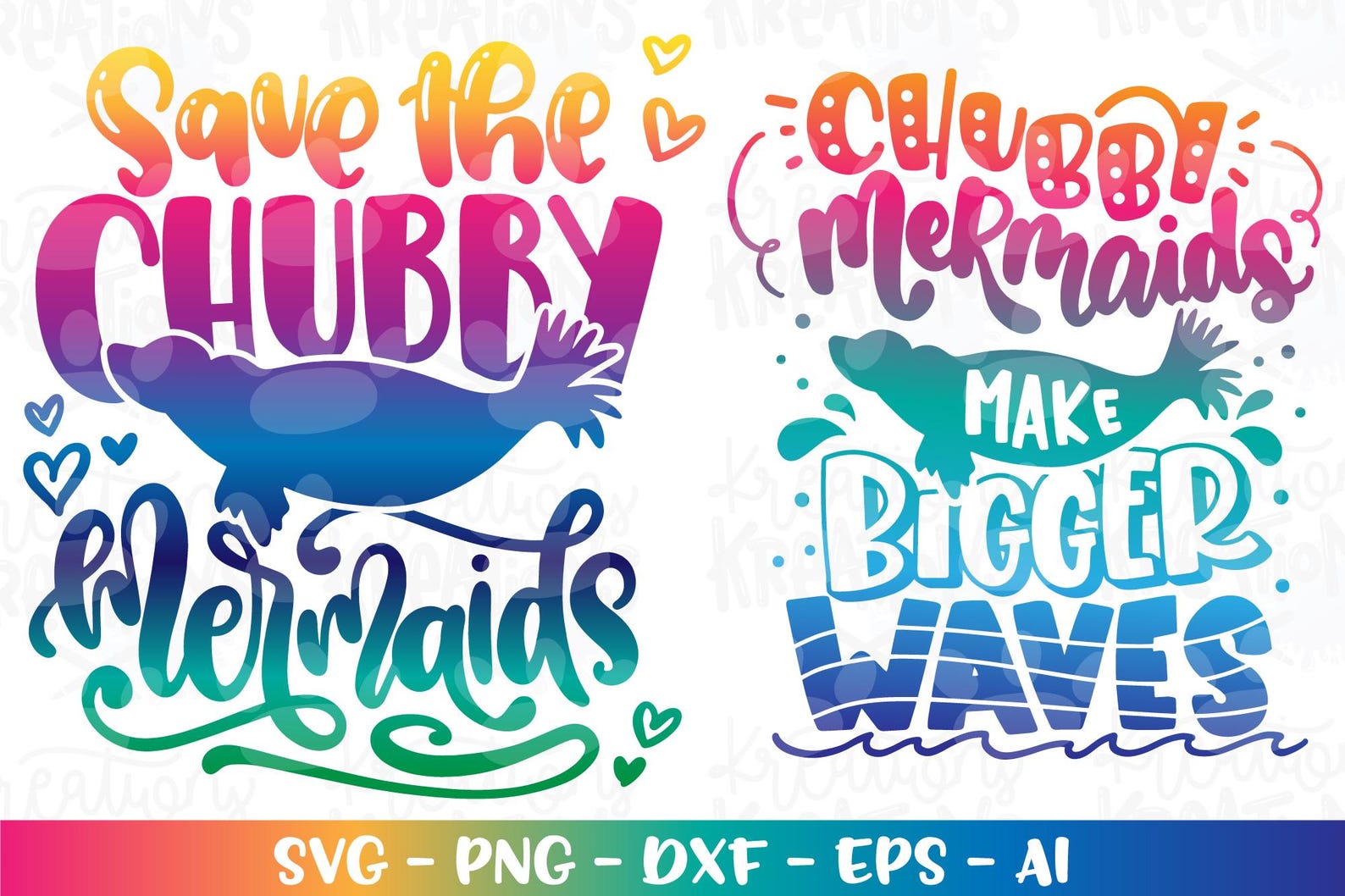 Save the Chubby Mermaids SVG Chubby Mermaids Make Bigger Waves Seal ...