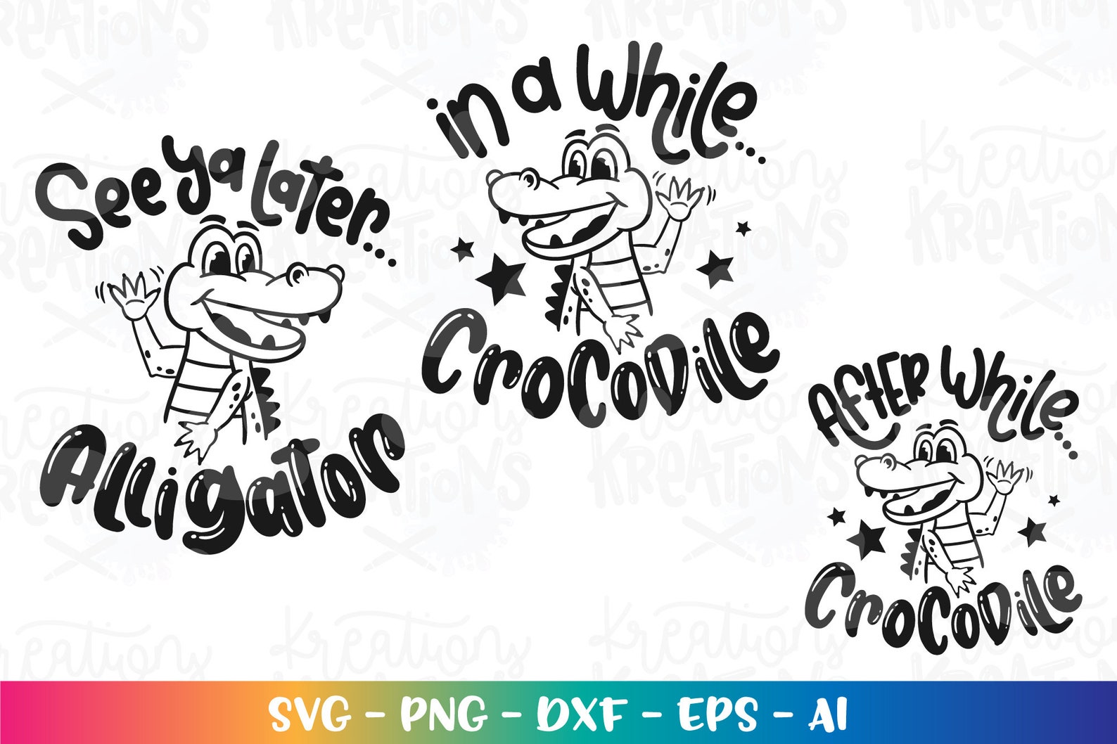 See Ya Later Alligator Svg in a While Crocodile Kids Matching | Etsy
