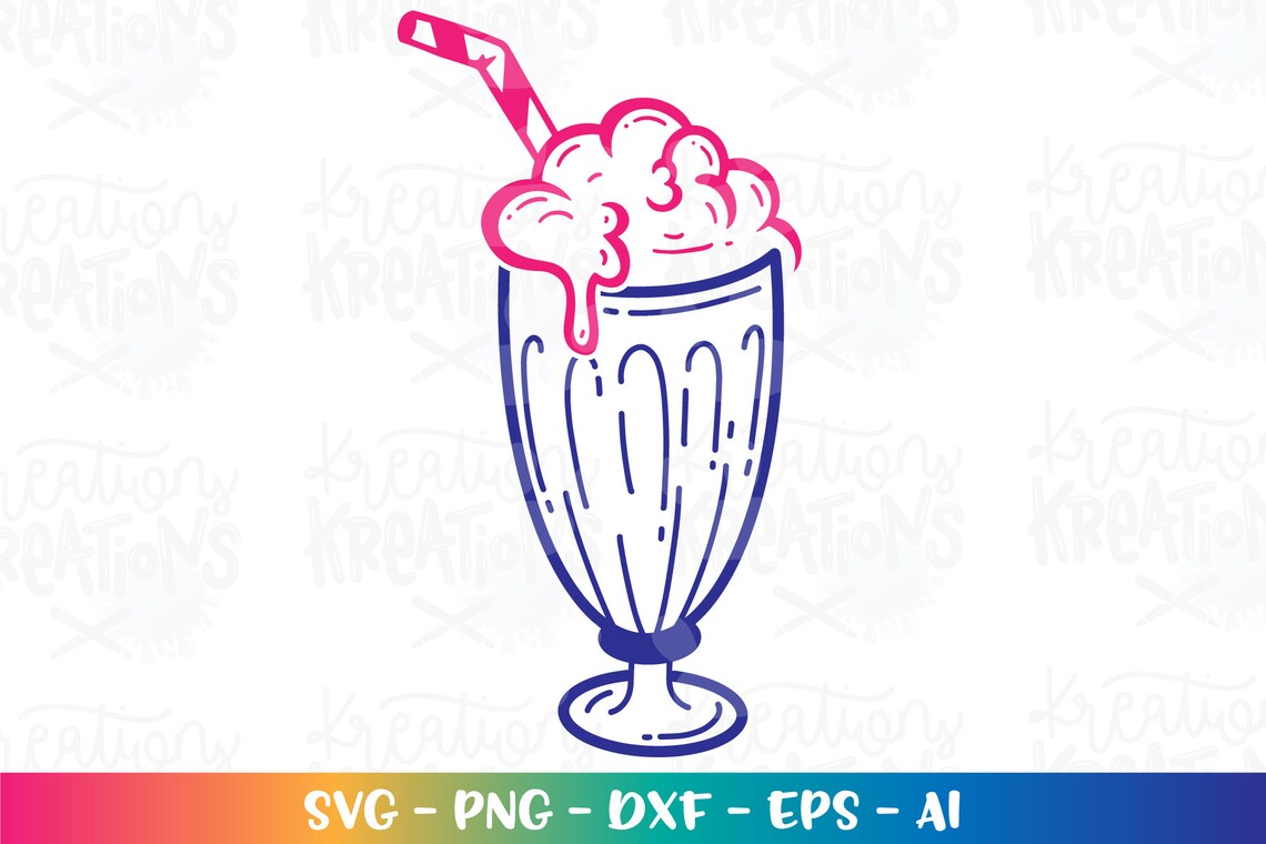 Milkshake SVG Hand Drawnclipart Milkshake Cute Drink Shake - Etsy