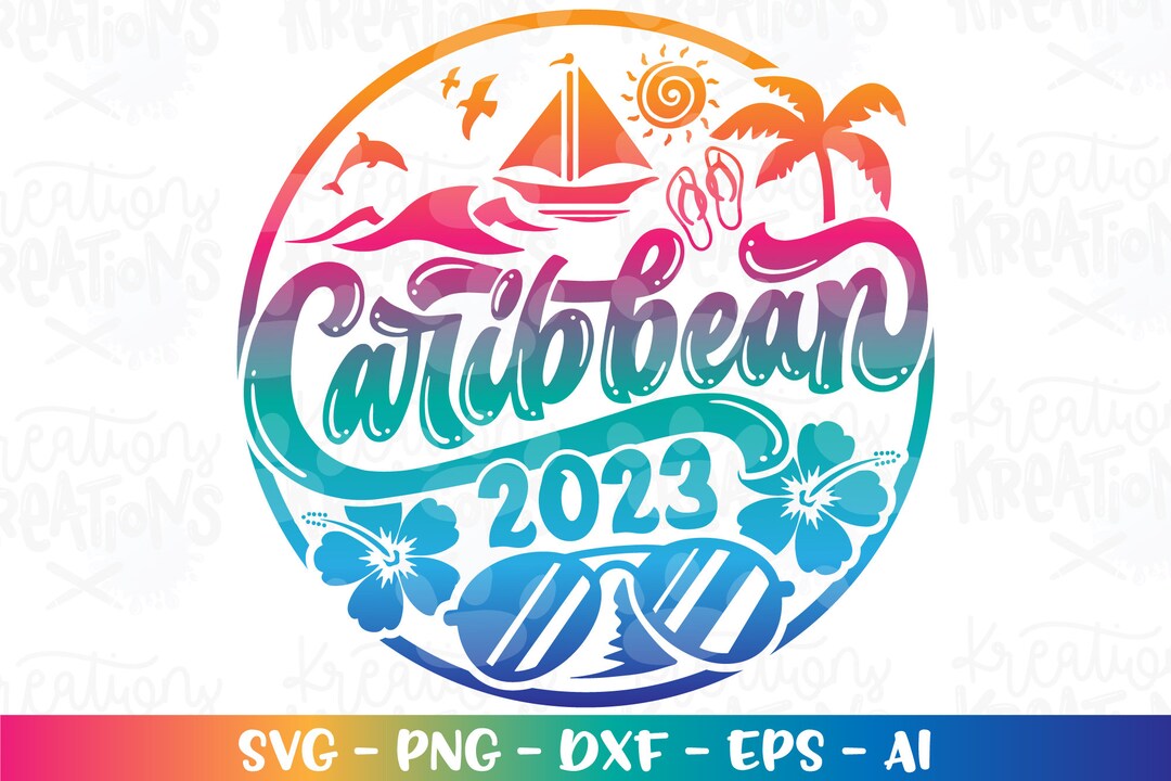 CARIBBEAN Svg Summer Beach Emblem Svg Dominican Republic - Etsy