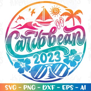 CARIBBEAN Svg Summer Beach Emblem Svg Dominican Republic - Etsy