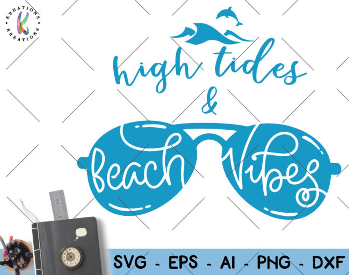 High tides and Beach Vibes Svg Beach Quote Saying iron on | Etsy