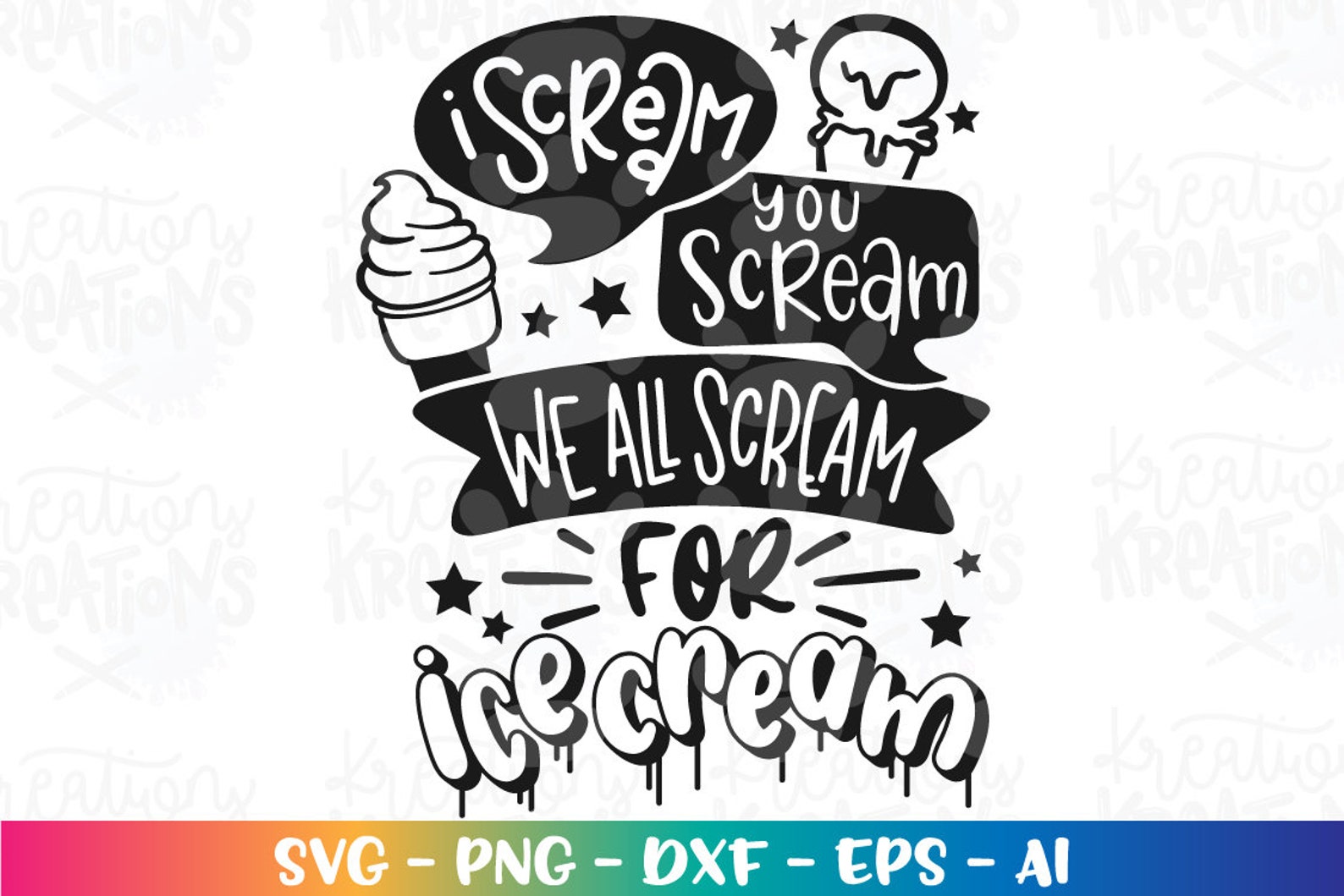 I Scream You Scream We All Scream for Ice Cream Svg Ice Cream - Etsy