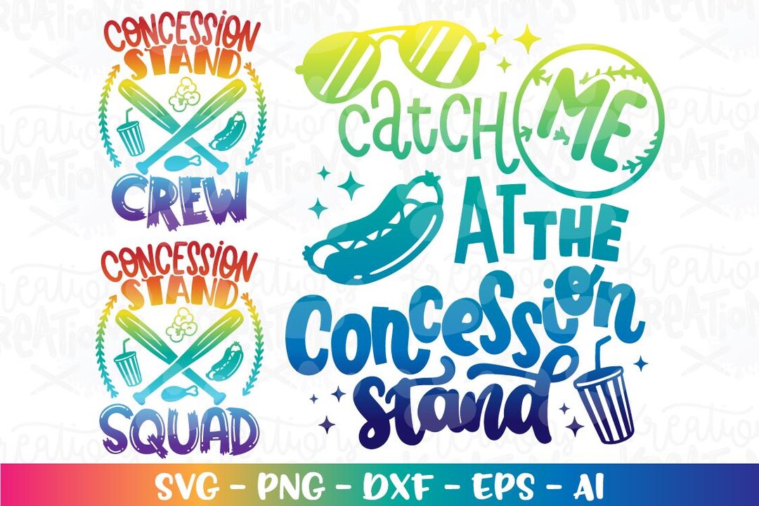 Catch Me at the Concession Stand SVG Baseball Concession Stand Crew ...