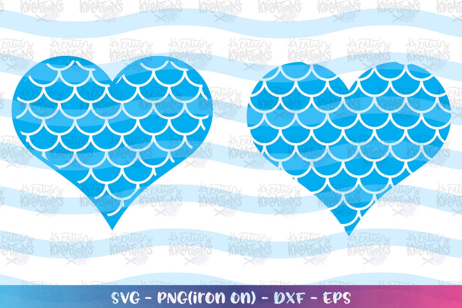 Cute Mermaid Heart SVG / Fish Scale SVG Cut Cuttable Cutting | Etsy