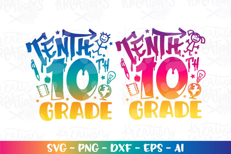 Back to School Bundle Svg Kindergarten Pre-k 1st to 10th Grade - Etsy