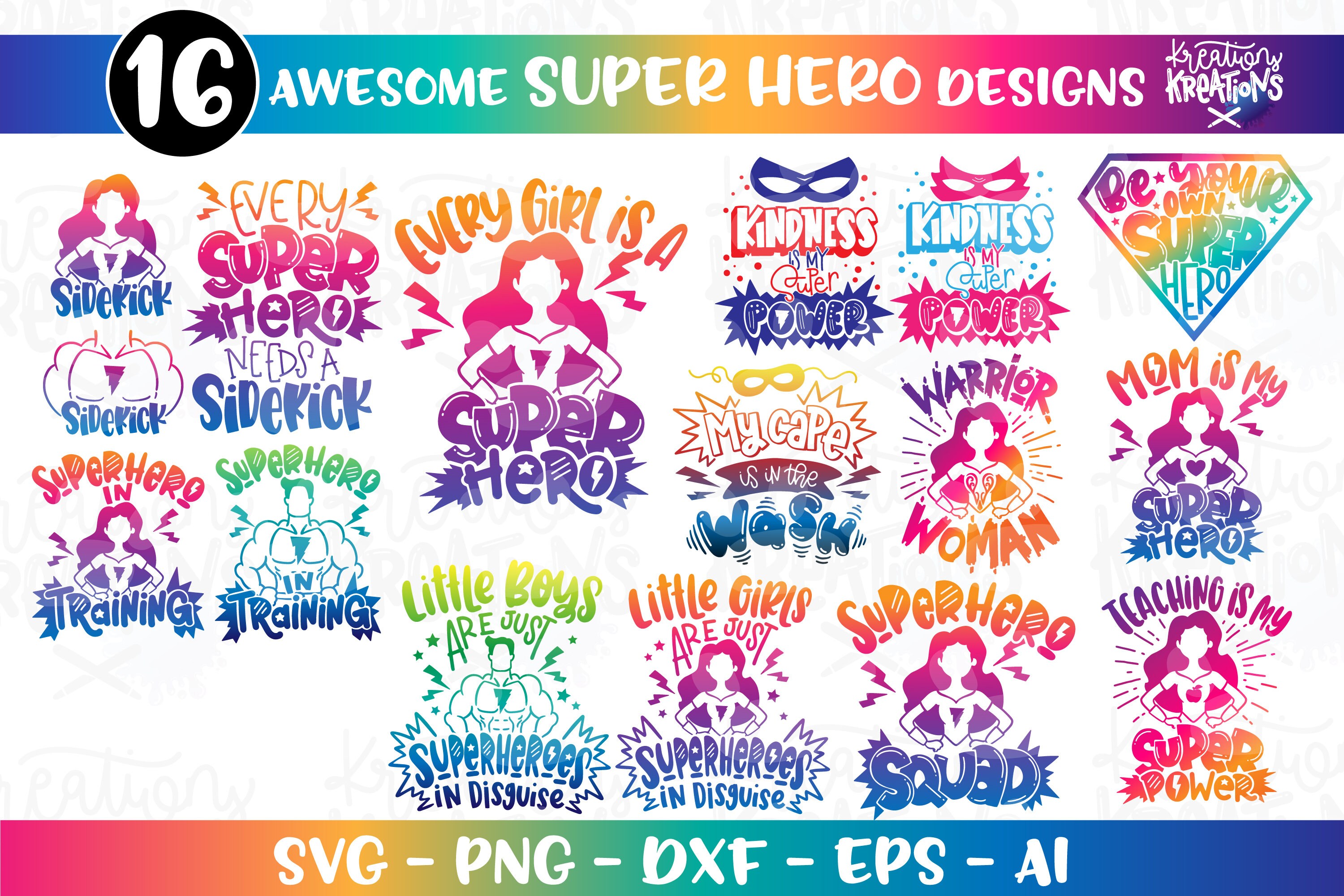 Super Hero Bundle SVG 16 Superhero Quotes Sayings Iron on Print Cut ...