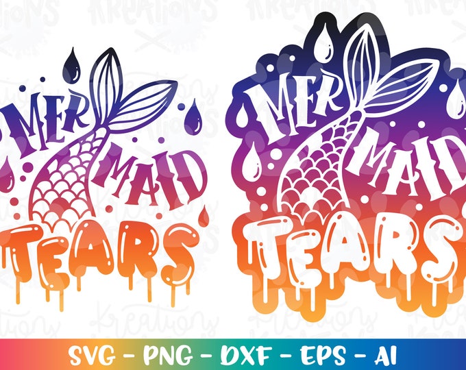 Mermaid Tears Label for Sublimation, Waterslide High Res PNG Digital ...