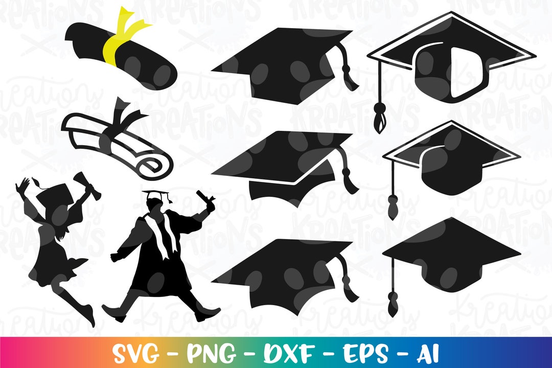 Graduation Elements Svg Graduation Hat Graduate Girl Boy Degree Print ...