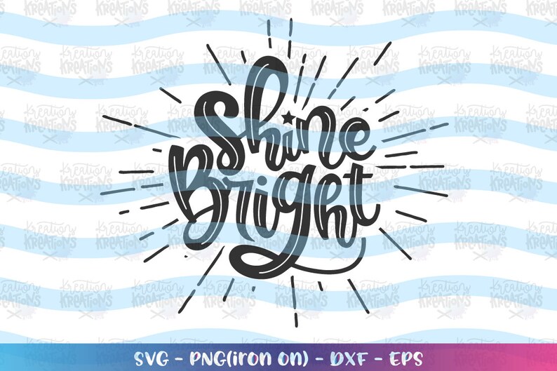 Hand Lettered SVG Hand Drawn Shine Bright Svg Print Decal Svg | Etsy