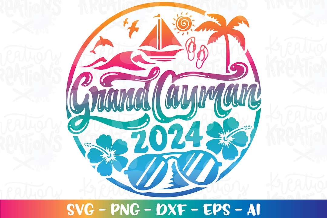 Grand CAYMAN Svg Summer Beach Emblem Svg Cayman Islands Caribbean Print ...