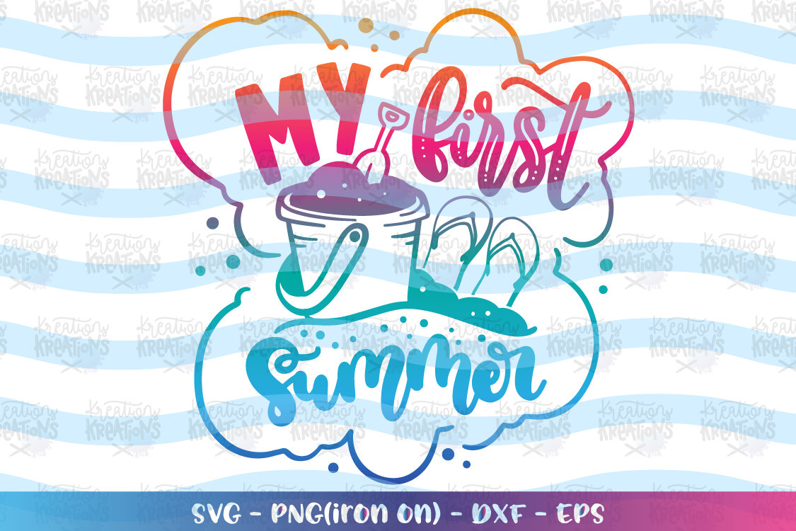 My First Summer svg Hand drawn svg sand castle summer quote | Etsy