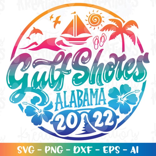 Gulf Shores Svg Alabama Summer Beaches Emblem 2022 USA Print - Etsy
