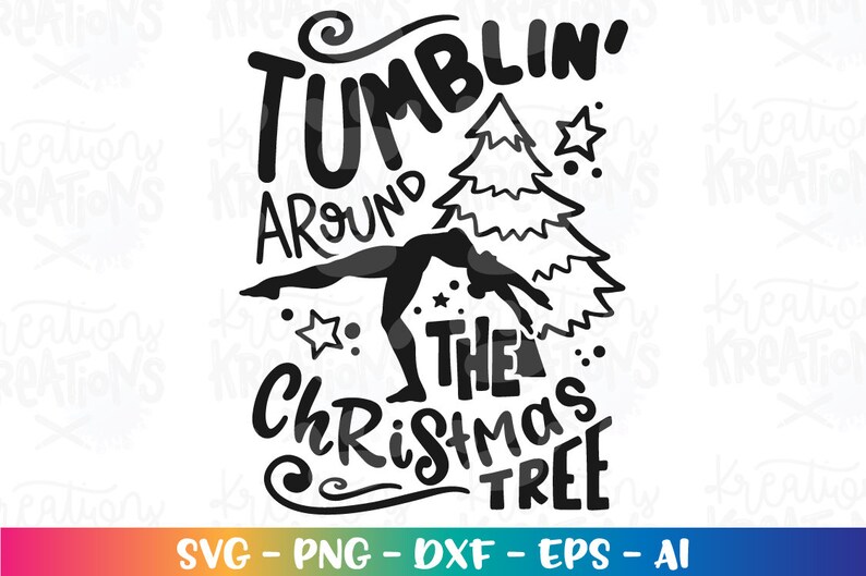 Christmas Gymnastics Bundle SVG 7 Designs Santa Elf Print Iron on Color ...