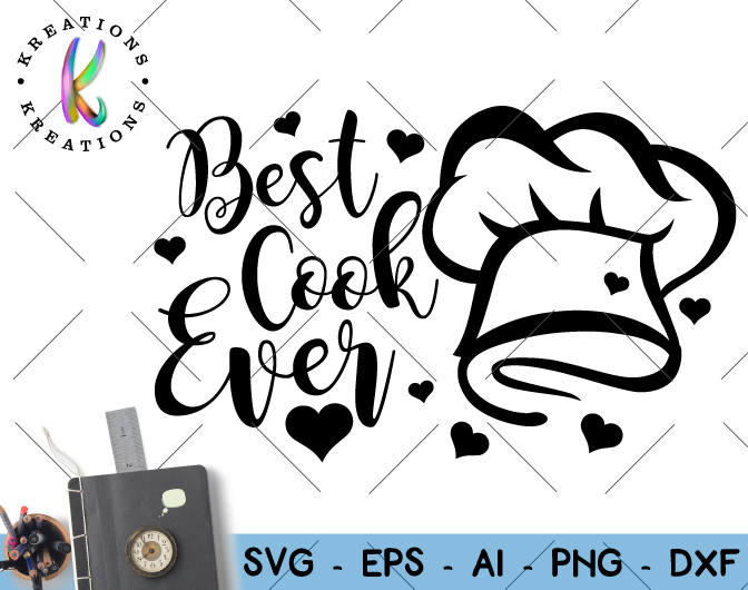Best Cook Ever SVG baking cooking chef hat decal digital iron | Etsy