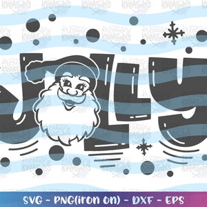Santa Clipart svg JOLLY svg Christmas svg hand lettered | Etsy