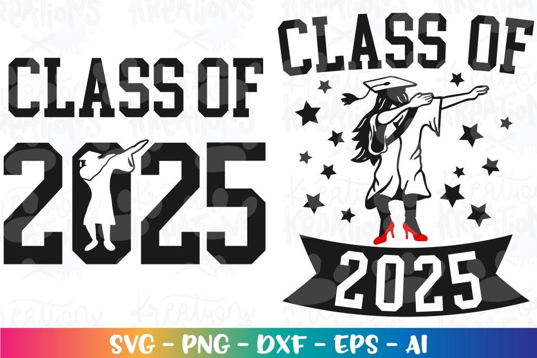 Dabbing Graduate Boy Girl SVG Class of 2025 Graduation Girl Grad ...