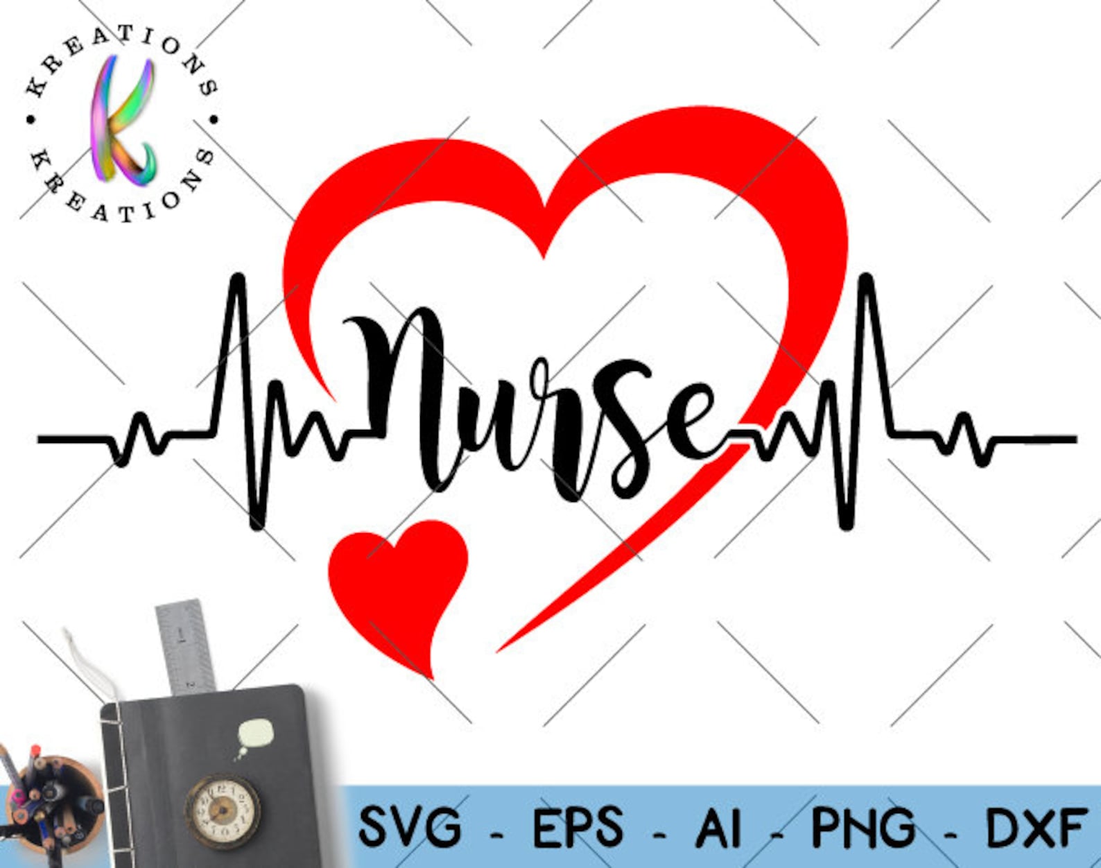Nurse Heart beat SVG nurse svg printable iron on decal cut | Etsy
