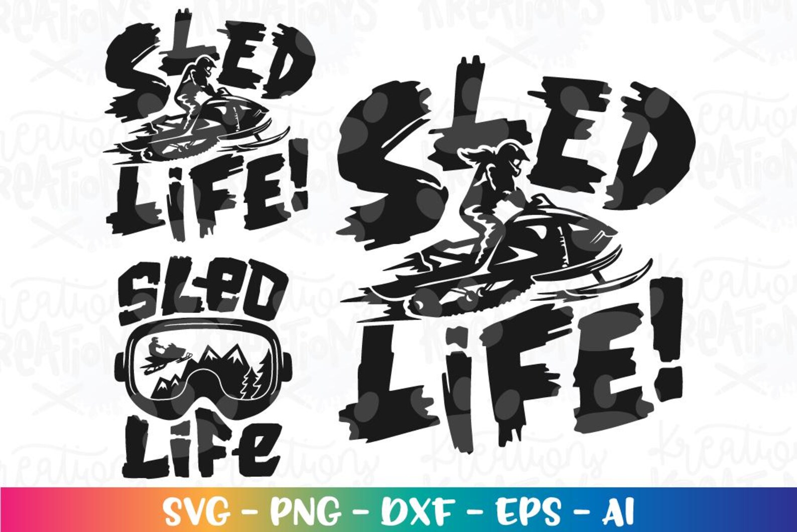 Sled Life! SVG Clipart Snow Mobile BOY Girl Winter Svg Snowmobile ...