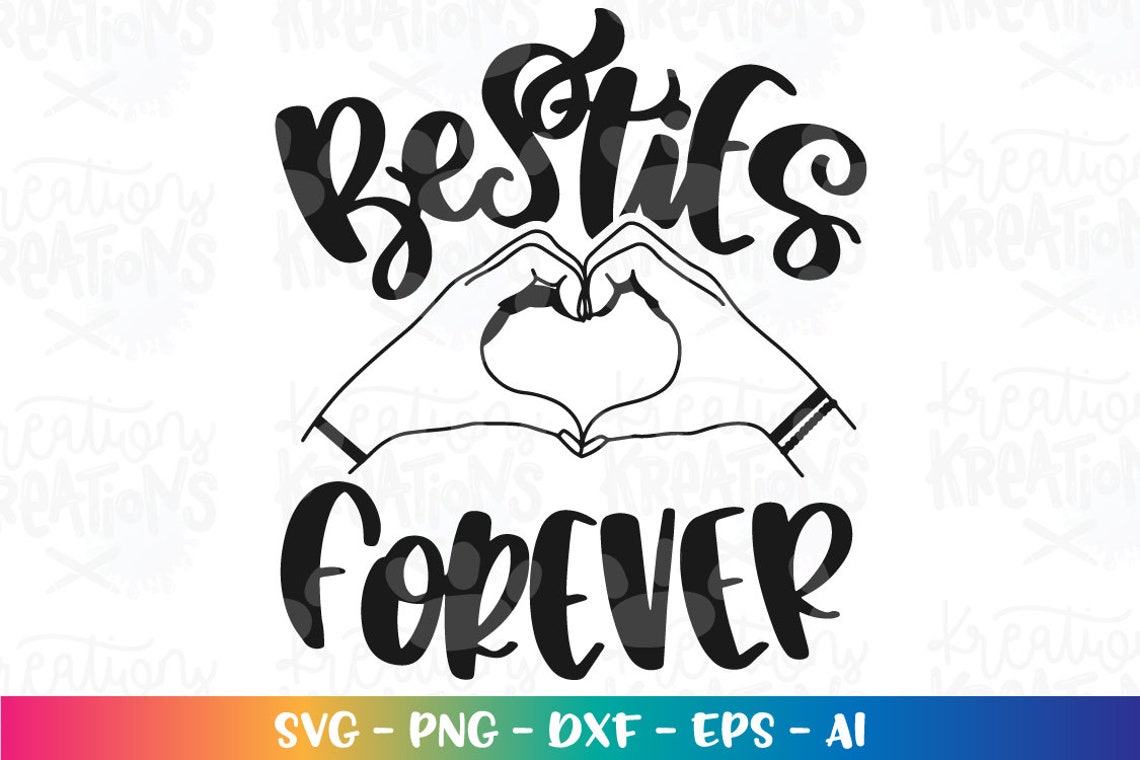 Besties Forever Svg Best Friends Hands Heart Sign Gesture | Etsy