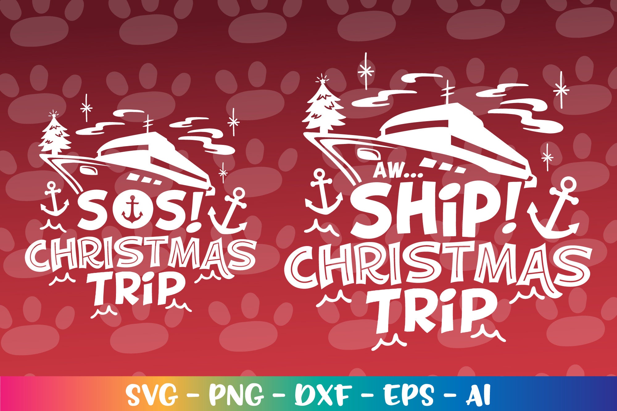 Cruise Ship Svg Aw Ship! Christmas Trip Cruise Ship Print Iron on Cut ...