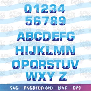 Waves Beach Font Alphabet Svg Font Letters and Numbers SVG Cut - Etsy