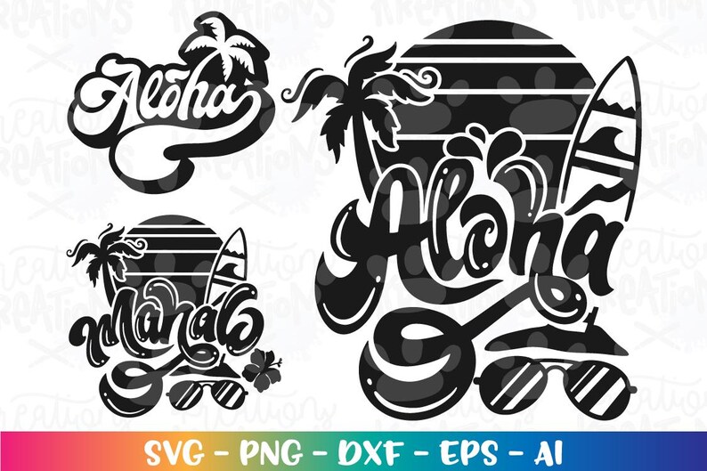 Aloha Mahalo SVG Beach Quote Svg Beach Life Family Hawaii Surf Palm ...