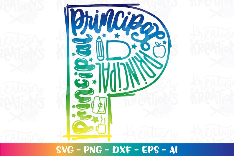 Back to school svg School PRINCIPAL svg hand lettered color | Etsy