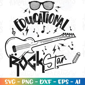Teacher Svg Educational Rockstar SVG Teacher Rocks Quotes Svg Teacher ...