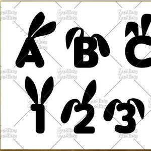 Bunny Ears Font Alphabet Svg Easter Letters and Numbers SVG - Etsy