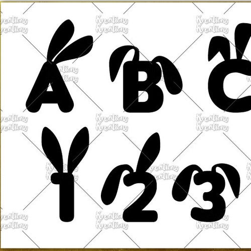 Bunny Ears Font Alphabet Svg Easter Letters and Numbers SVG - Etsy
