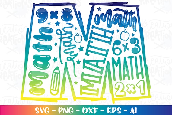 Back to School Svg Mathematics Cute Kids Teacher School Hand - Etsy