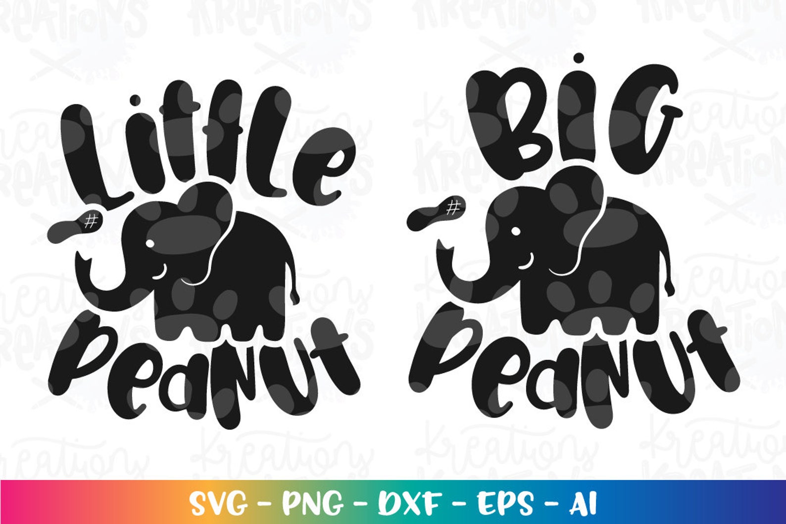 Little Peanut SVG Big Peanut Svg Cute Elephant Svg Decal Print - Etsy