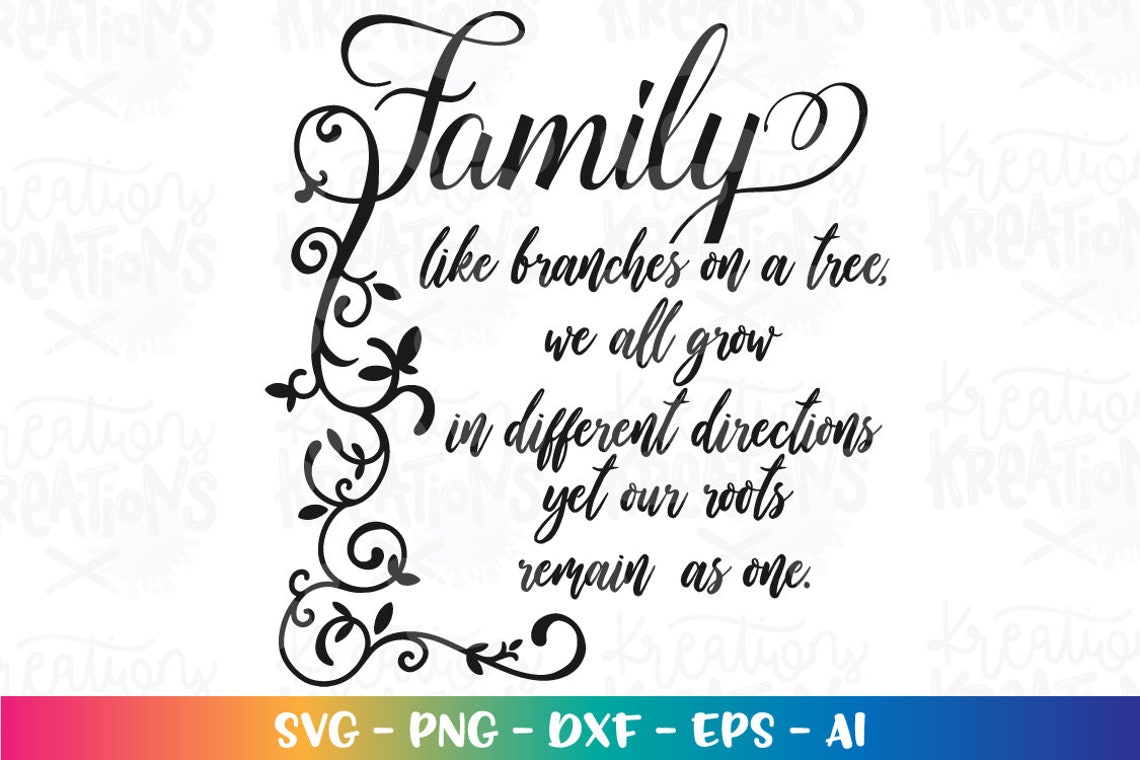 Family Quote Svg Family Tree Branch Quote Sayings Svg - Etsy