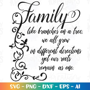 Family Quote Svg Family Tree Branch Quote Sayings Svg - Etsy