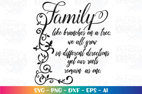 Family Quote Svg Family Tree Branch Quote Sayings Svg - Etsy Finland