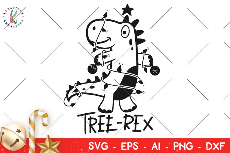 Tree-rex SVG Cute Dinosaur Christmas Tree Svg Dinosaur Iron on - Etsy