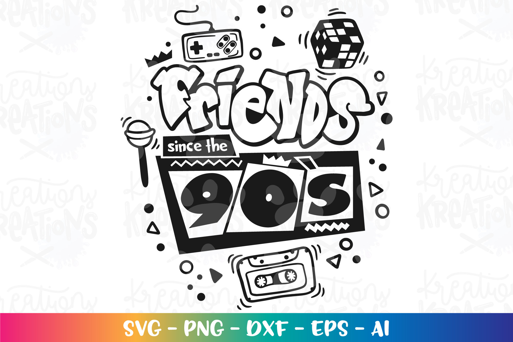 Friends Since the 90s Svg Cute 90s Mom Vibe Svg 90s 80s Vintage Music ...