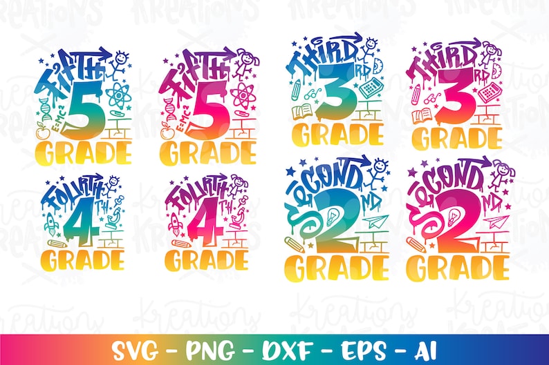 Back to School Bundle Svg Kindergarten Pre-k 1st to 10th Grade - Etsy