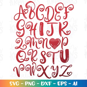 ABC Alphabet I Love You Letters Heart Shapes Svg Valentine's Day Love ...