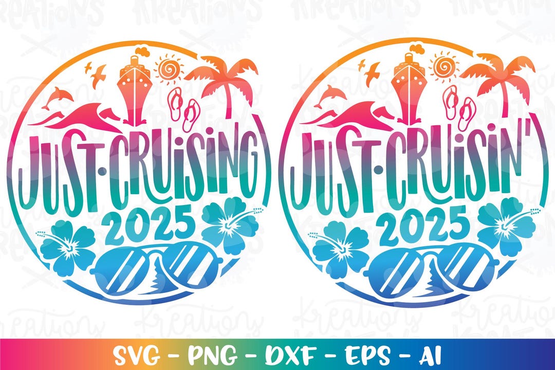 Cruise Ship Svg Just Cruisin' Emblem Cruise Shirt Print Iron on Decal ...