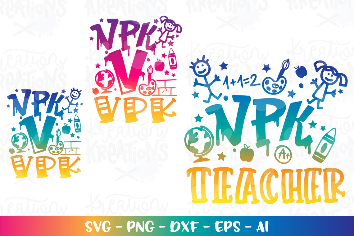 Back to School Svg VPK Svg Graffiti VPK Teacher Hand Drawn Color Kids ...